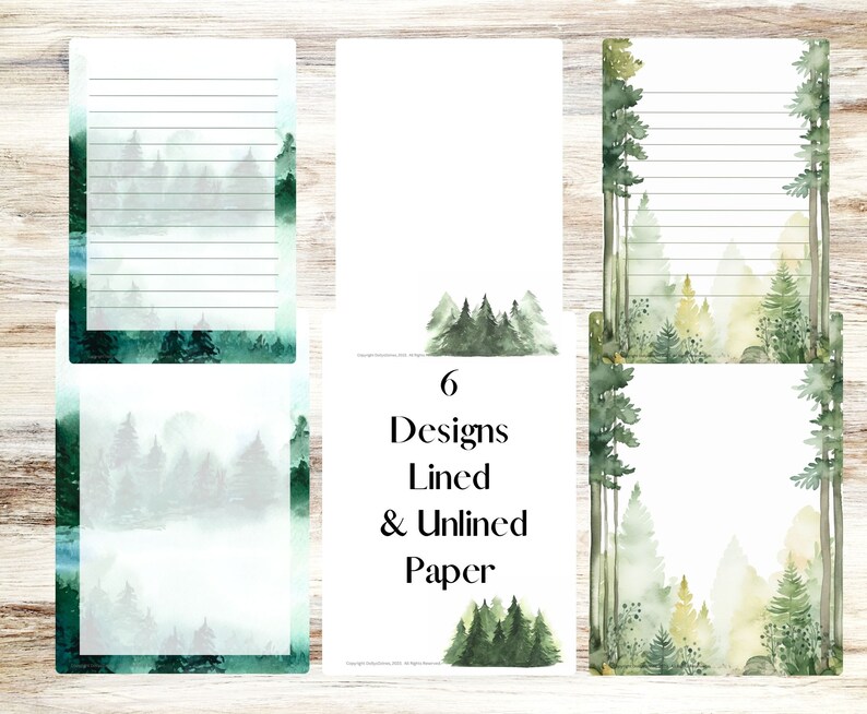 Forest Printable Stationary Set With Envelope Writing Paper - Etsy