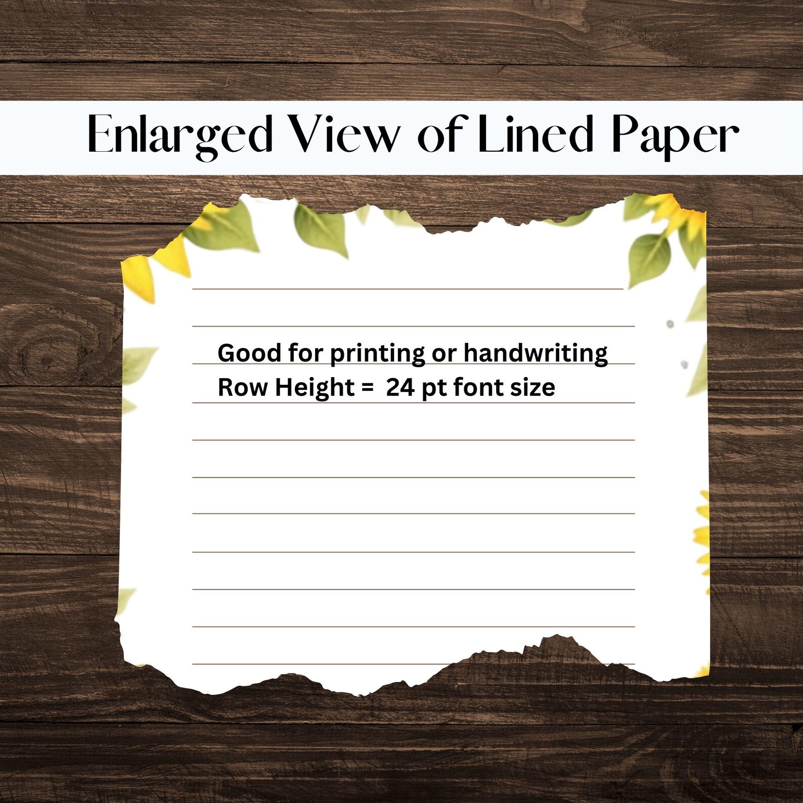 Sunflower PRINTABLE Stationery Writing Paper Stationary Letter Lined ...