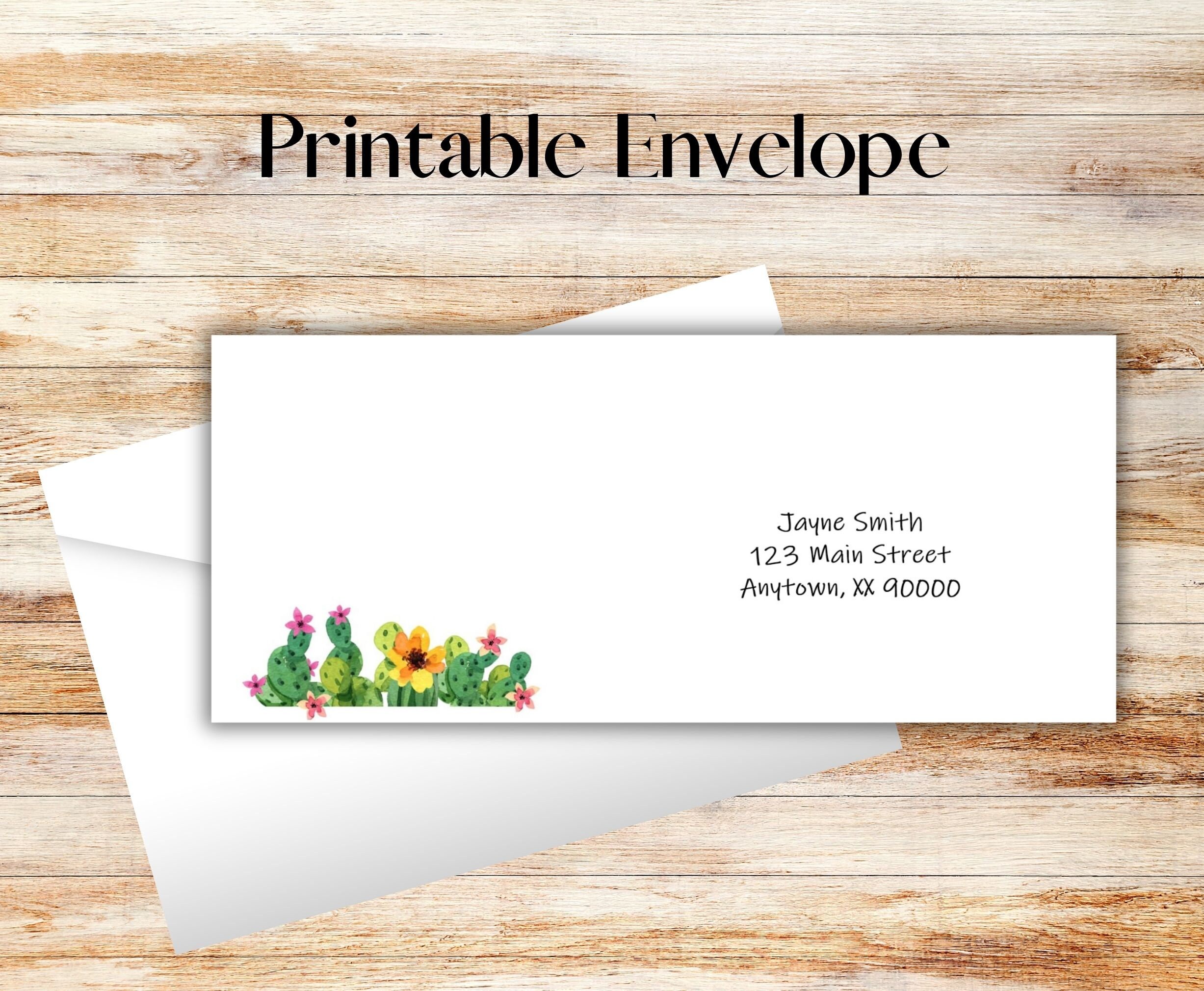 Cactus Printable Stationary Set With Envelope, Writing Paper, US Letter ...