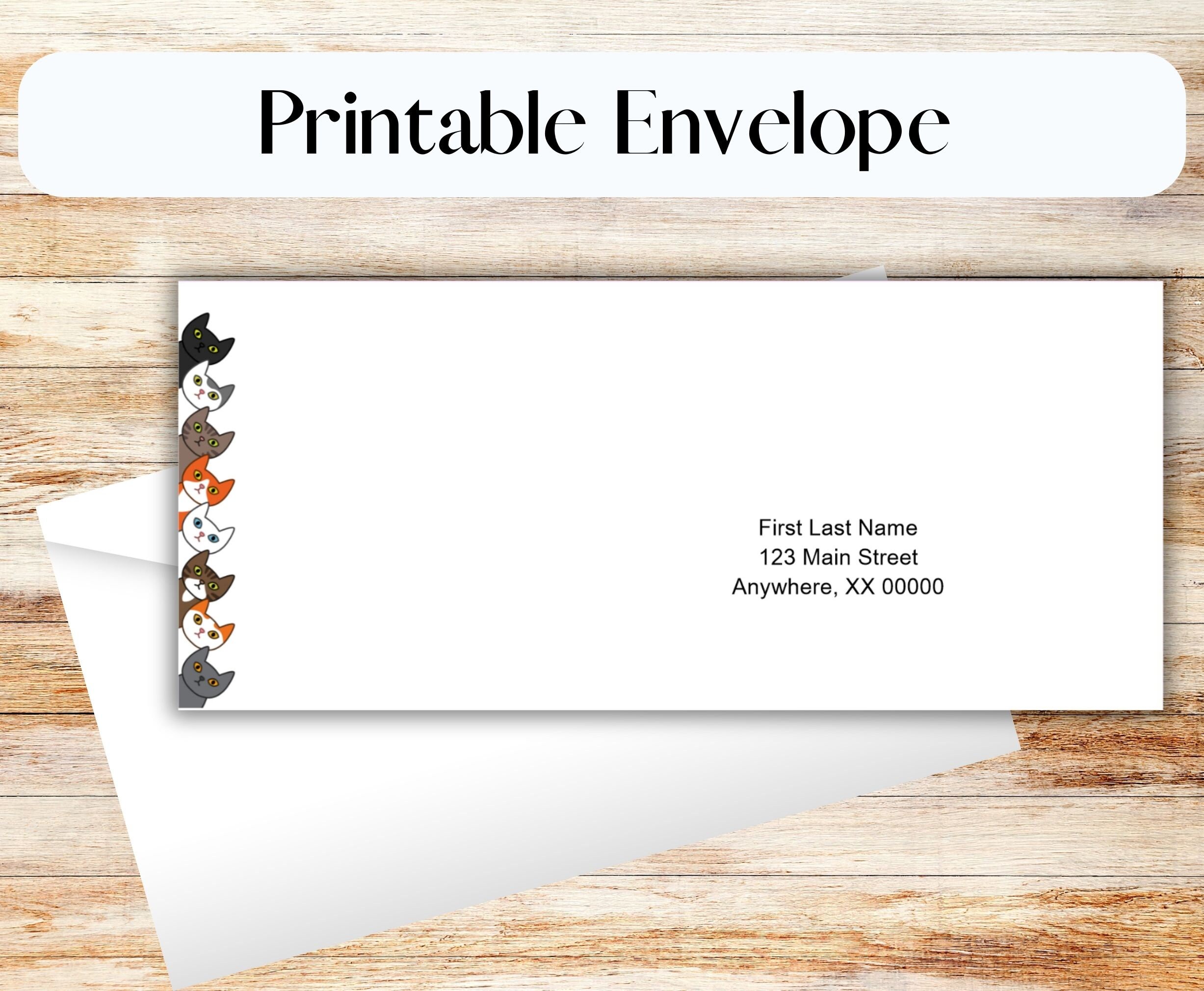 Cats PRINTABLE Stationary Set With Envelope Printable Stationary Paper ...