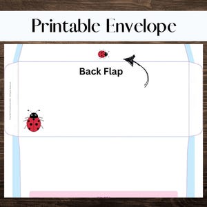 Ladybug Printable Stationary Set With Envelope Printable Stationary ...