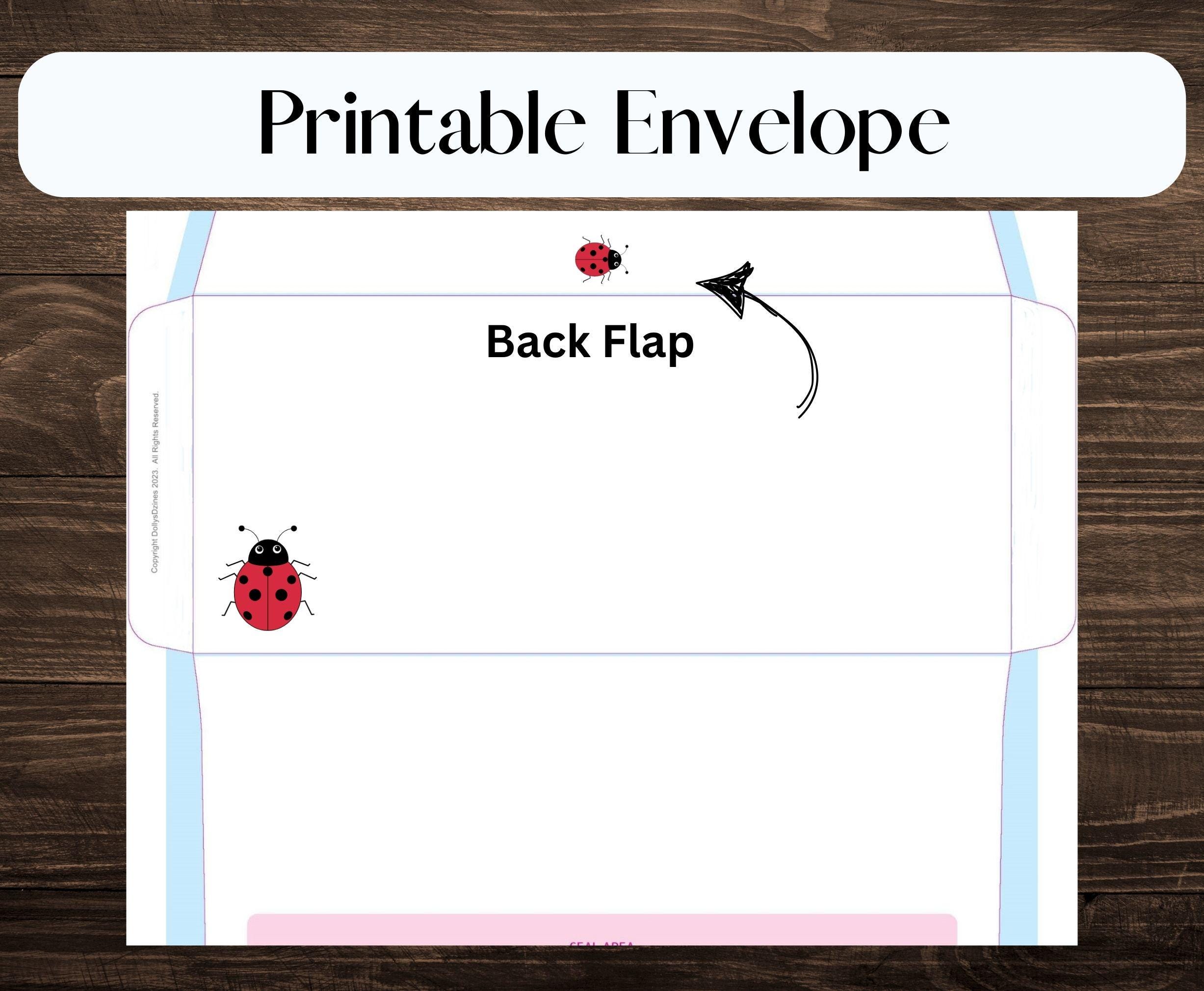 Ladybug Printable Stationary Set With Envelope Printable Stationary ...