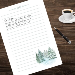 Pine Tree PRINTABLE Stationery Writing Paper Stationary Letter Lined ...