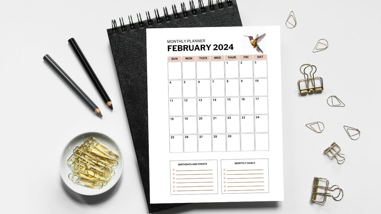 2024 Planner 2024 Calendar 2024 Hummingbird Planner 2024 Calendar ...