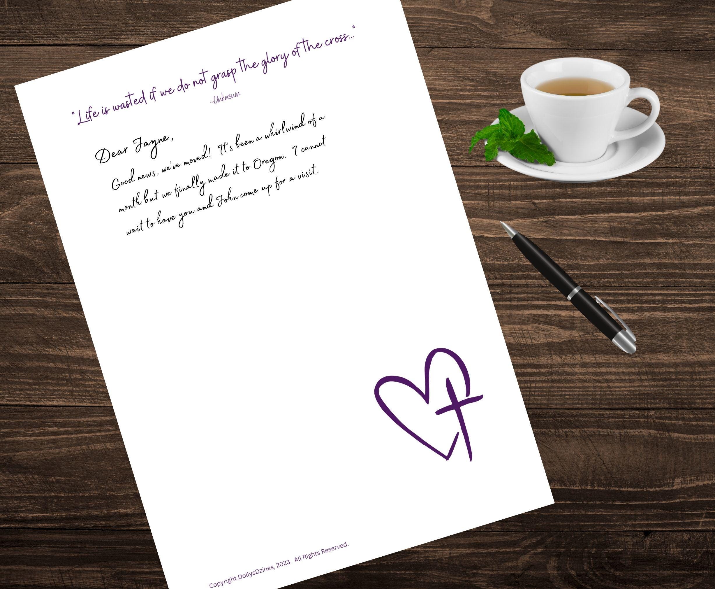 Cross Printable Stationary Set With Envelope, Writing Paper, US Letter ...