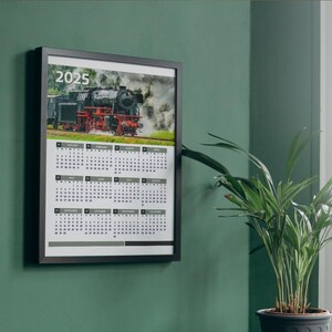 Steam Train PRINTABLE Wall Calendar Set Monthly Desk Calendar Year ...