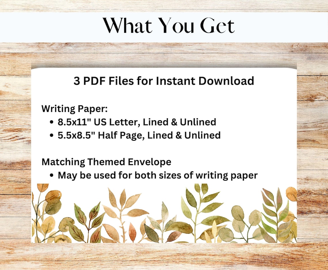 Autumn PRINTABLE Stationery Writing Paper Stationary Letter Lined ...