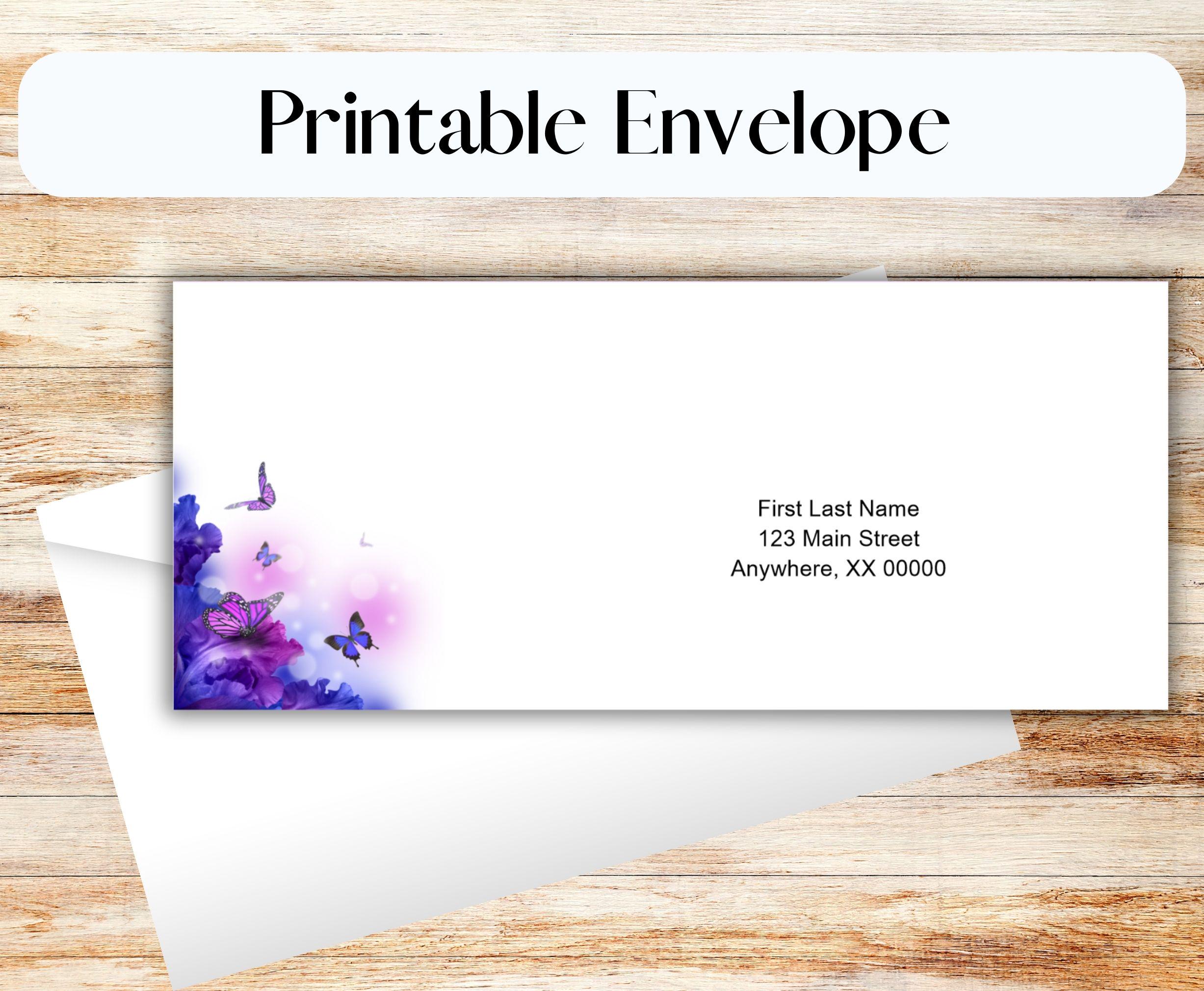 Purple Butterfly PRINTABLE Stationery Writing Paper Stationary Letter ...