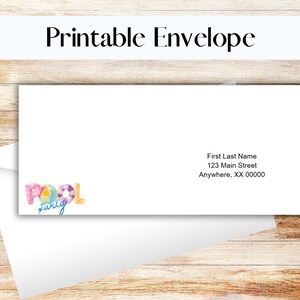 Pool Party PRINTABLE Stationary Set With Envelope Printable Stationary ...