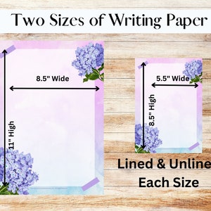 Hydrangea PRINTABLE Stationary Set With Envelope Printable Stationary ...