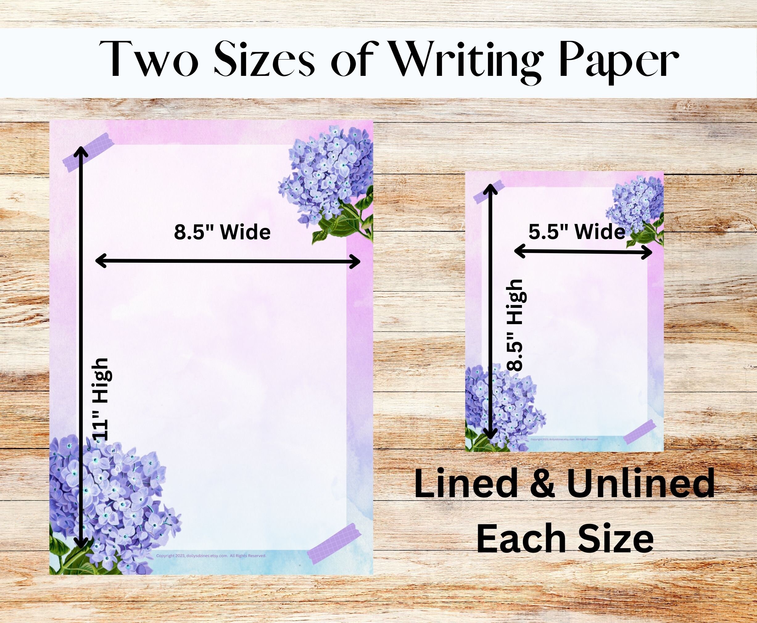 Hydrangea PRINTABLE Stationary Set With Envelope Printable Stationary ...