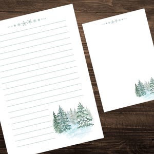 Pine Tree PRINTABLE Stationery Writing Paper Stationary Letter Lined ...