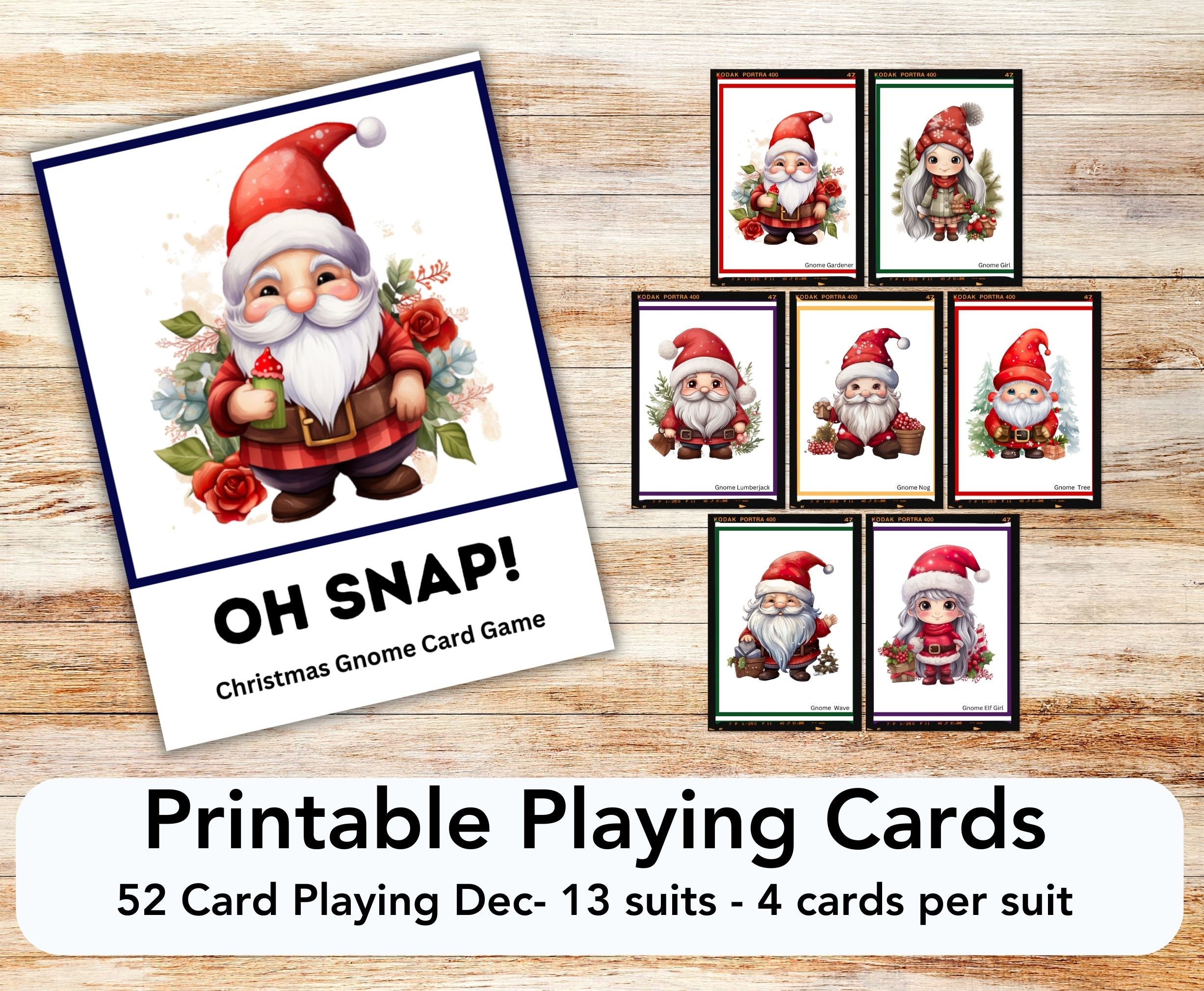 Christmas Card Deck, Printable Christmas Card Deck, Christmas Games ...