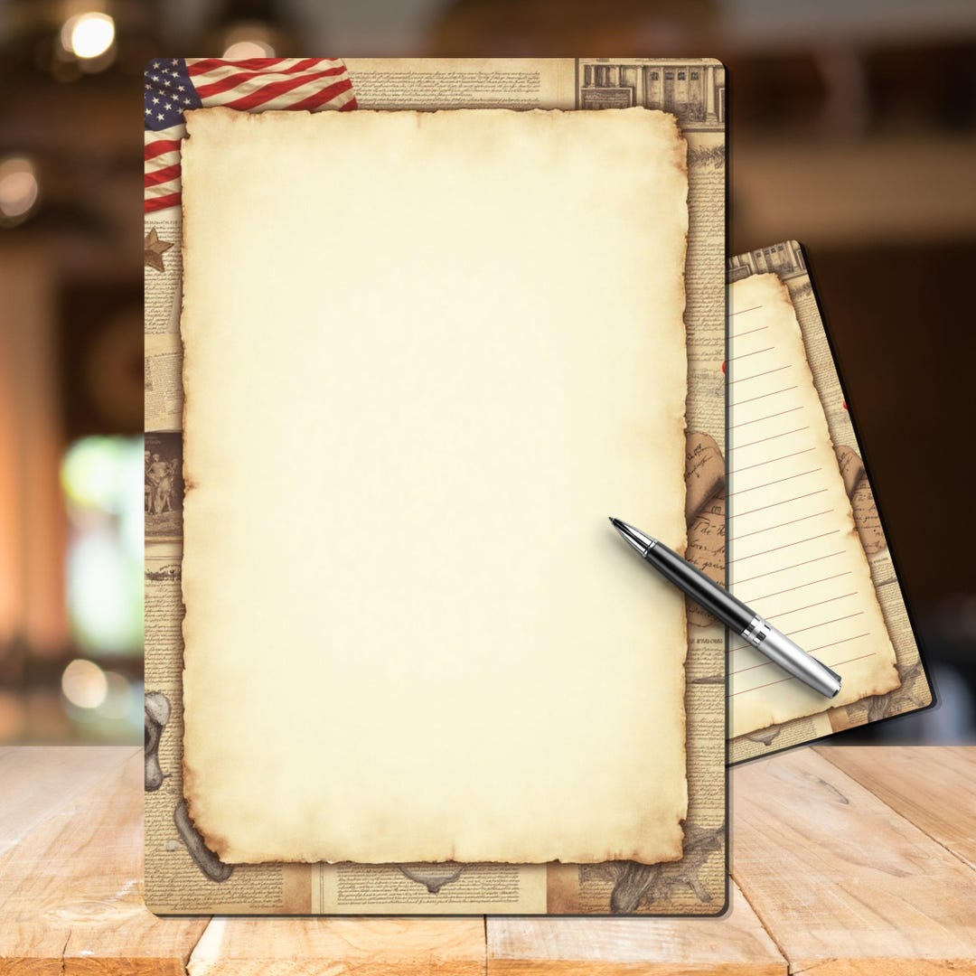 Patriotic PRINTABLE Stationery Writing Paper Stationary Lined Unlined ...