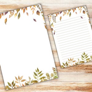 Autumn PRINTABLE Stationery Writing Paper Stationary Letter Lined ...