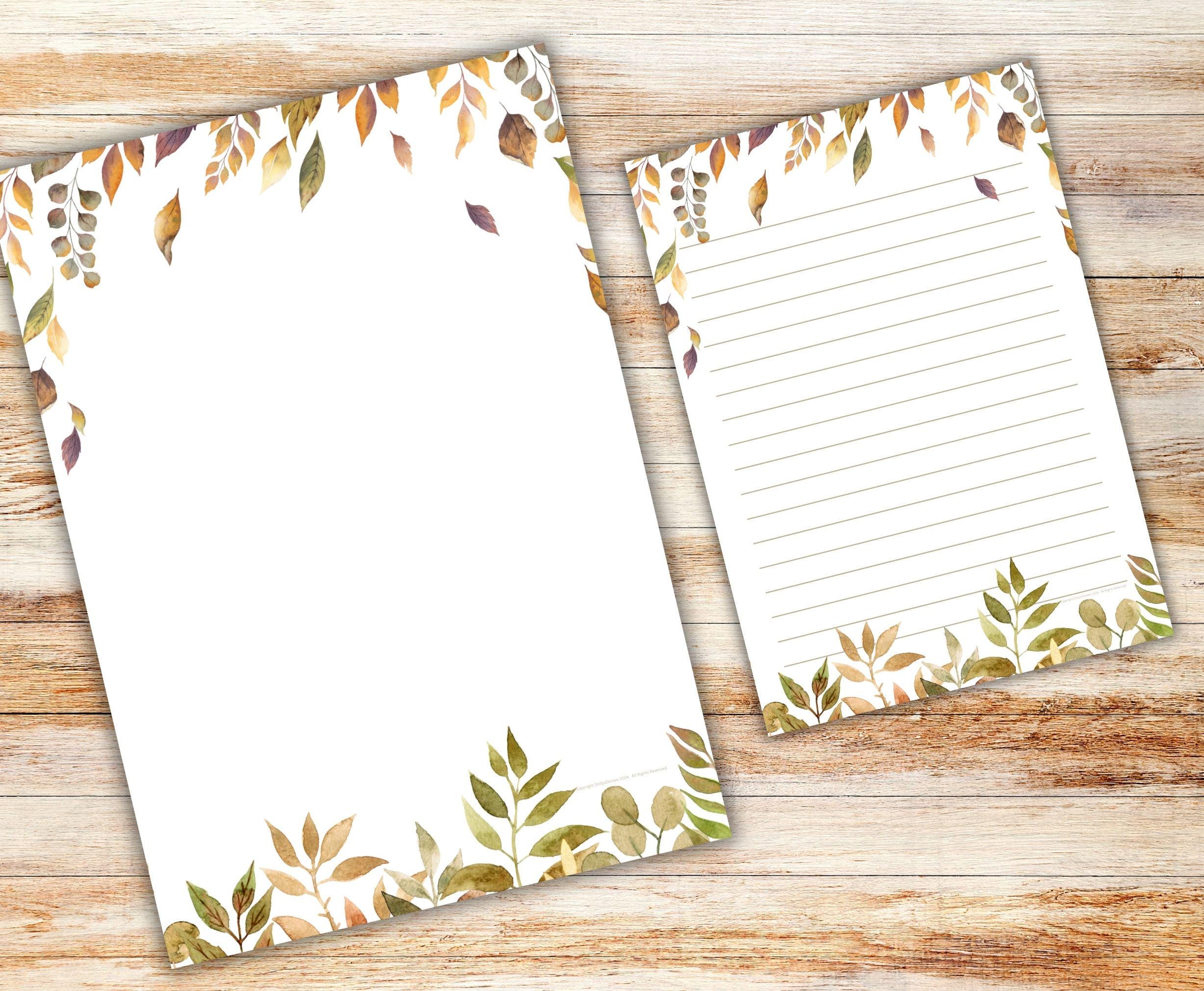 Autumn PRINTABLE Stationery Writing Paper Stationary Letter Lined ...