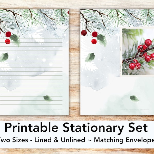 Christmas Printable Stationery - Etsy