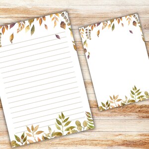 Autumn PRINTABLE Stationery Writing Paper Stationary Letter Lined ...
