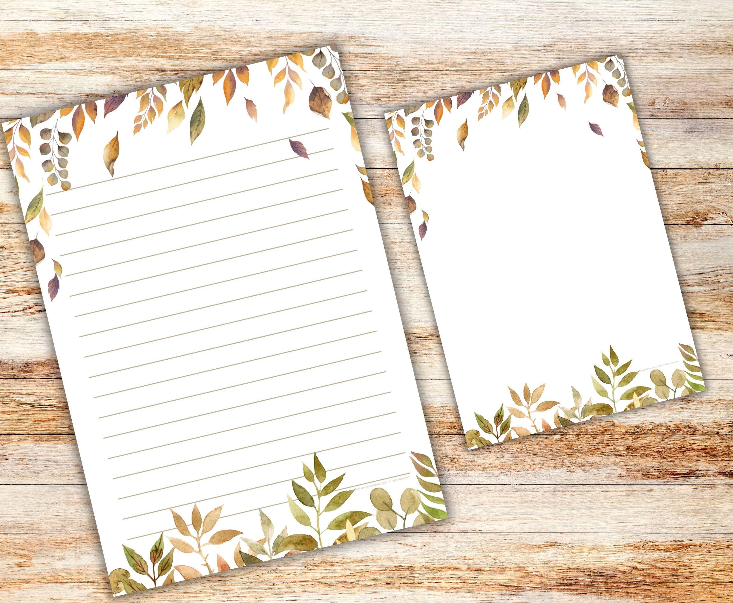 Autumn PRINTABLE Stationery Writing Paper Stationary Letter Lined ...