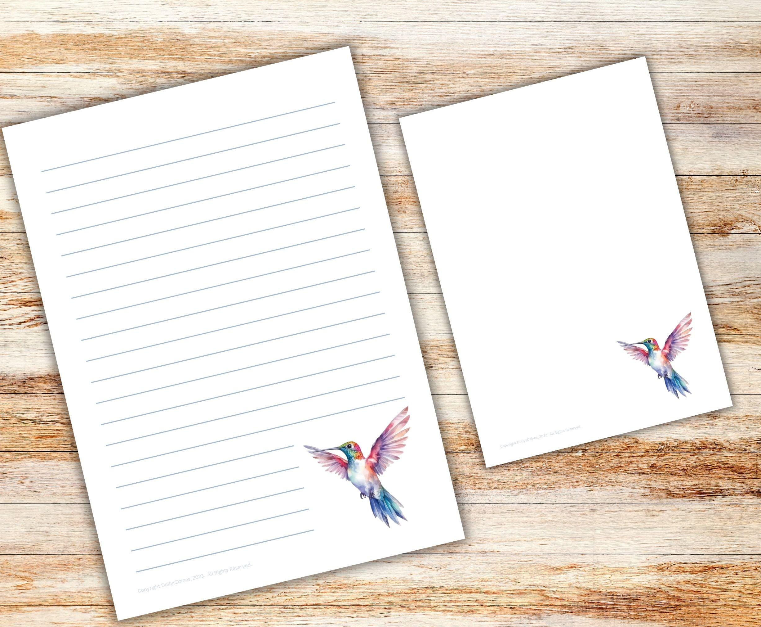 Hummingbird PRINTABLE Stationery With Envelope, Writing Paper, US ...