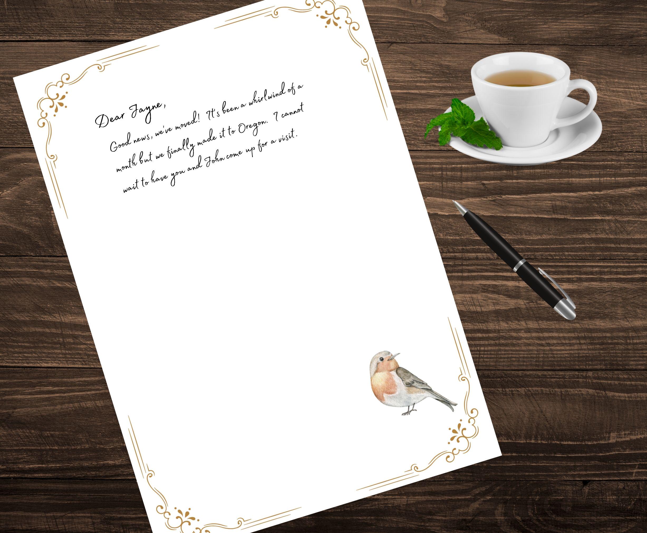 Robin PRINTABLE Stationery Writing Paper Stationary Letter Lined ...