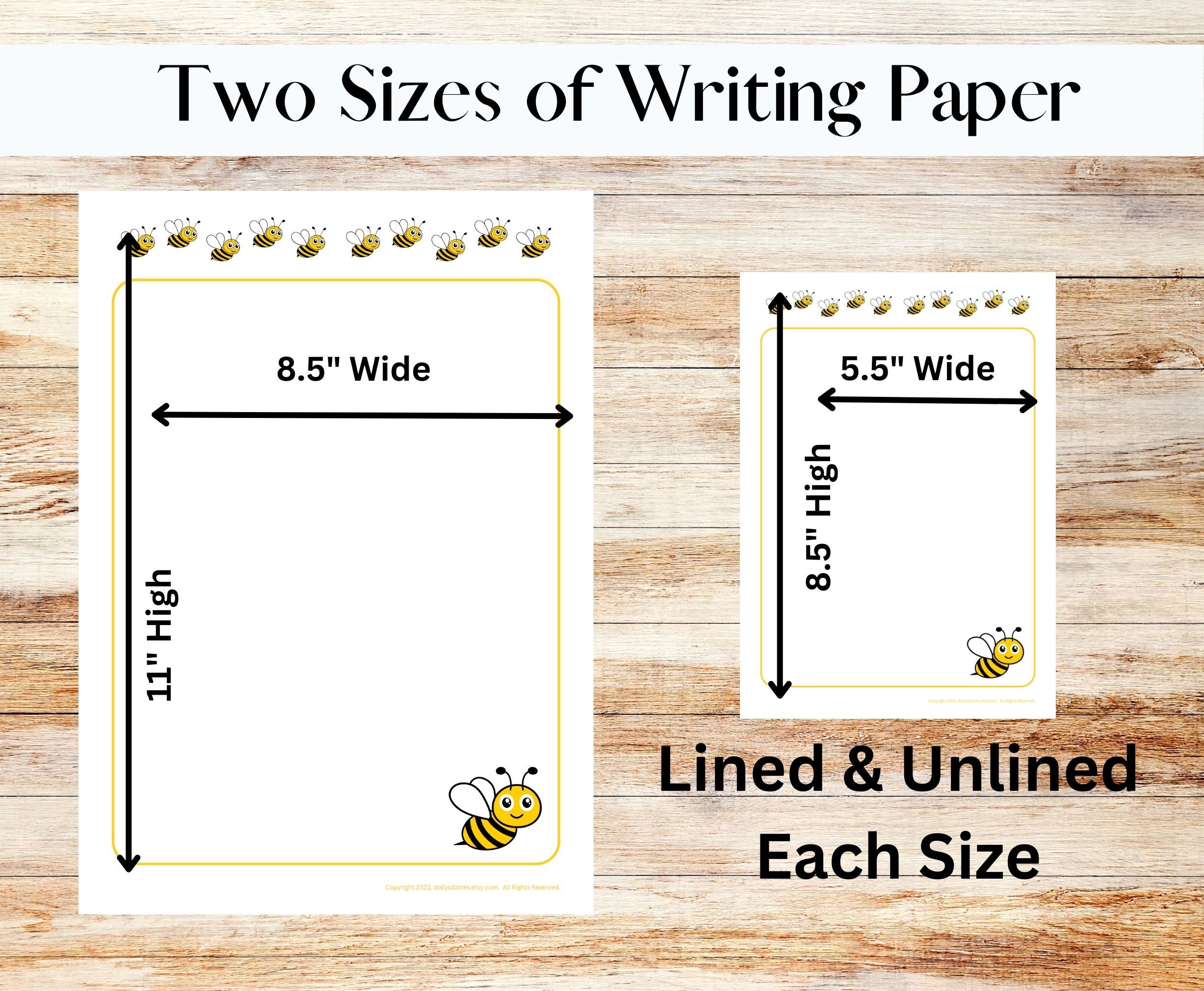 Bees PRINTABLE Stationary Set With Envelope Printable Stationary Paper ...
