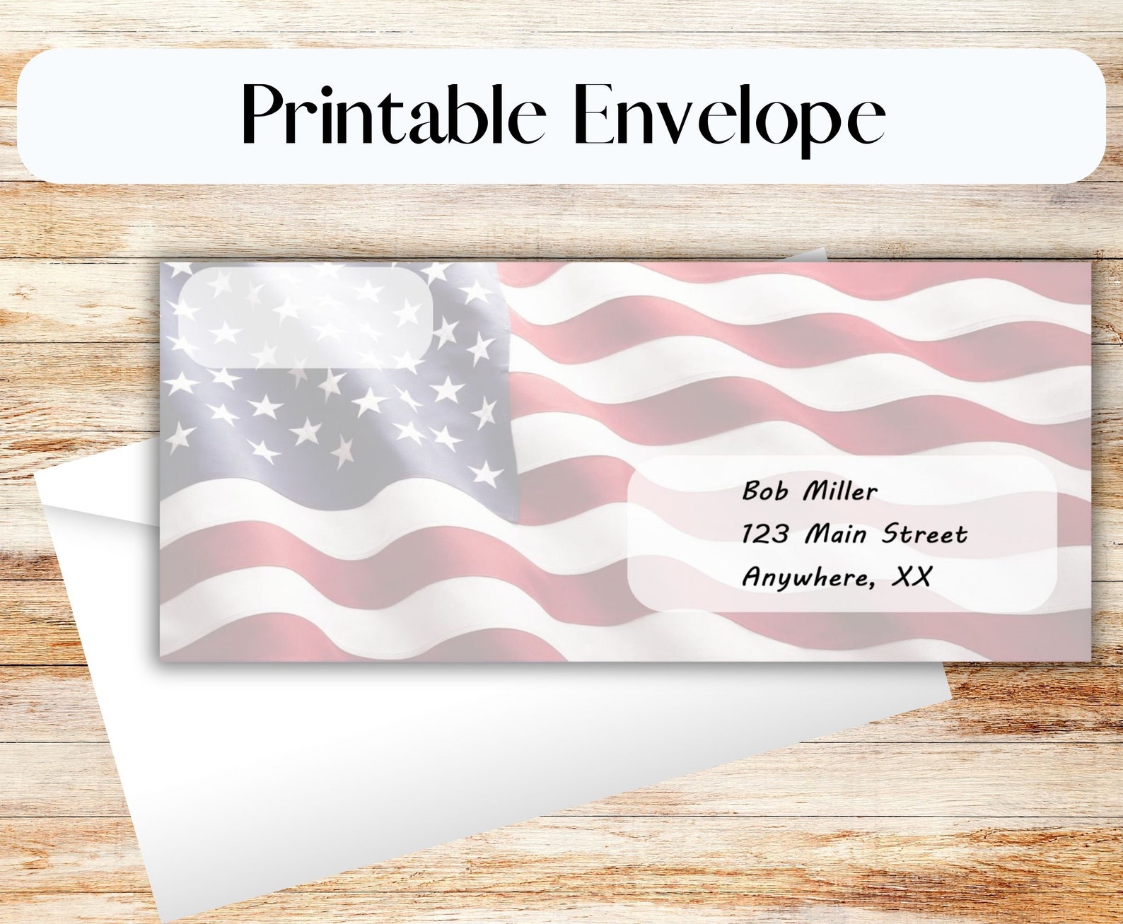 American Flag Printable Stationary Set With Envelope, Writing Paper, US ...