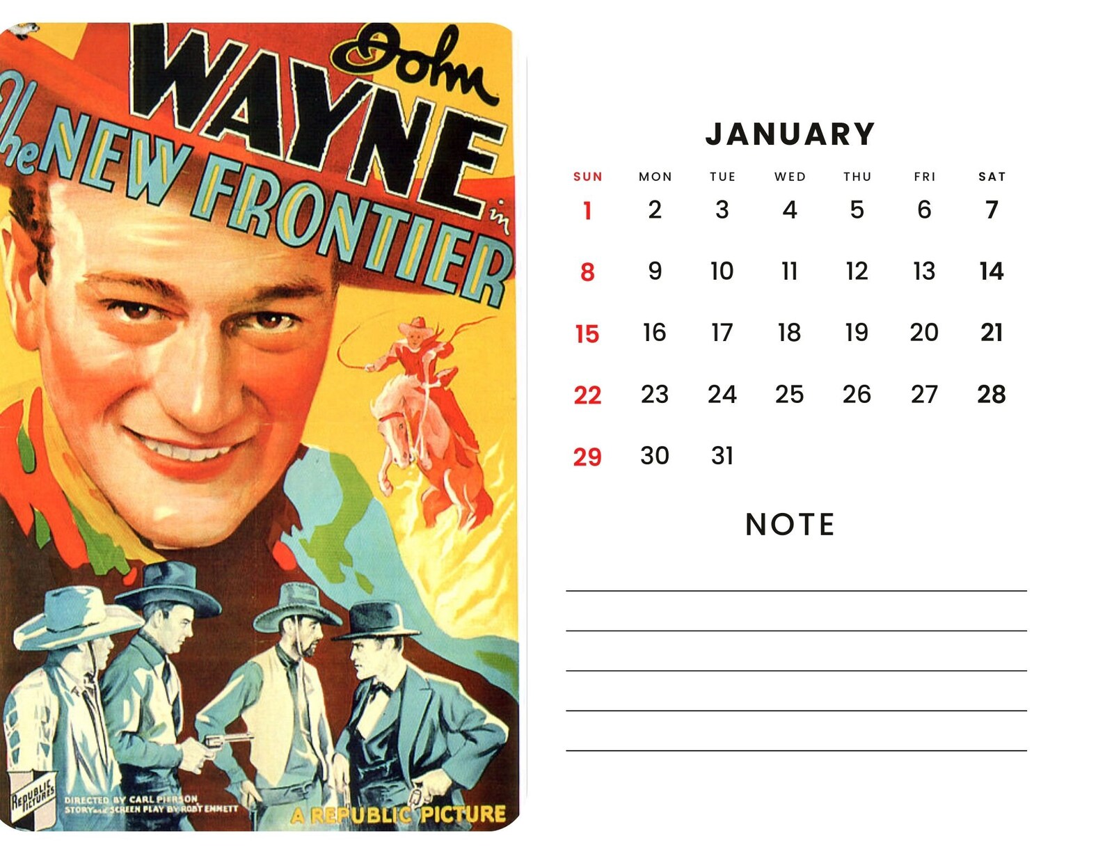 2024 Wall Calendar 2024 Movie Poster Calendar 2024 Wall Calendar ...