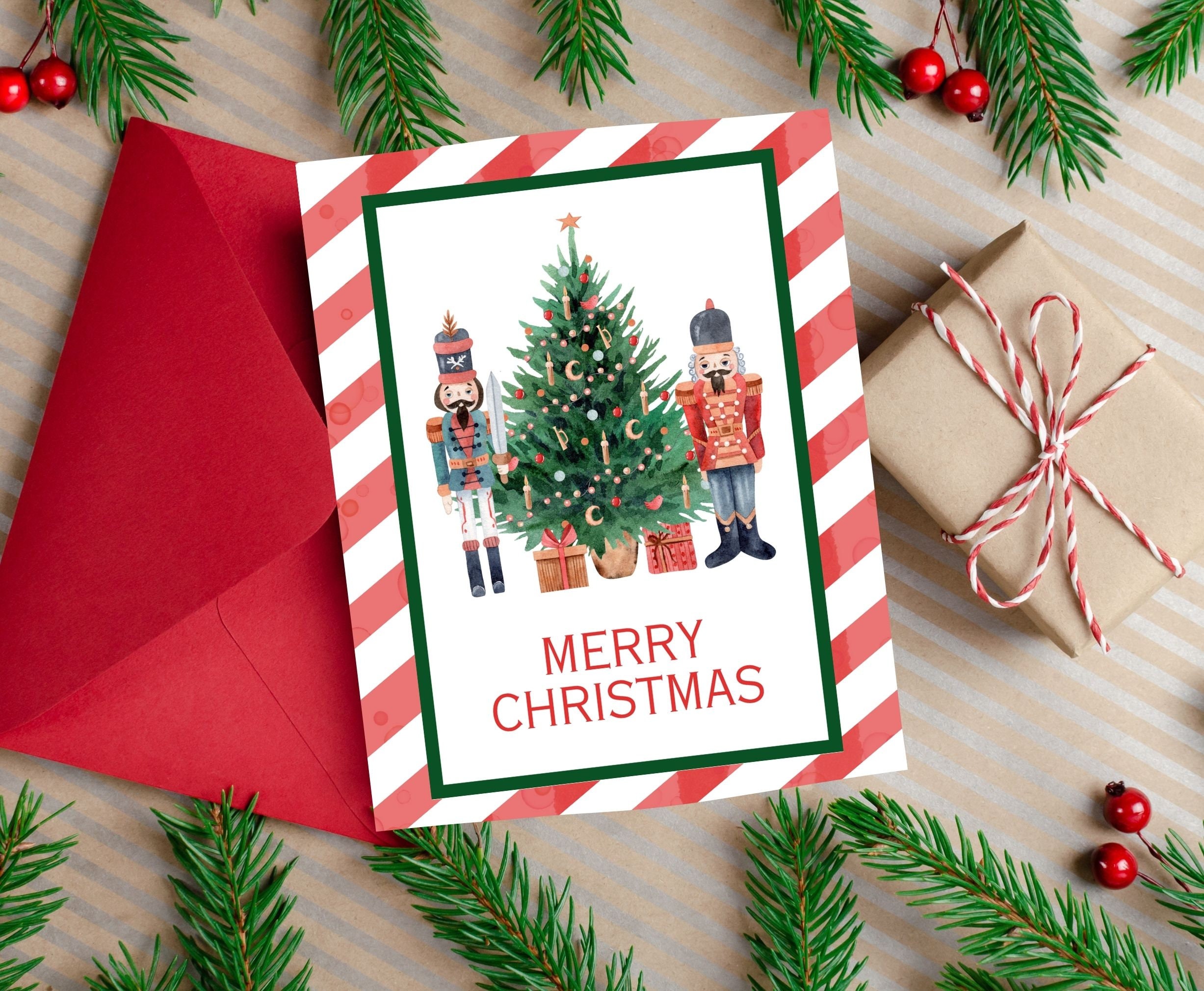 Nutcracker Christmas Card, Printable Nutcracker Card, Printable ...