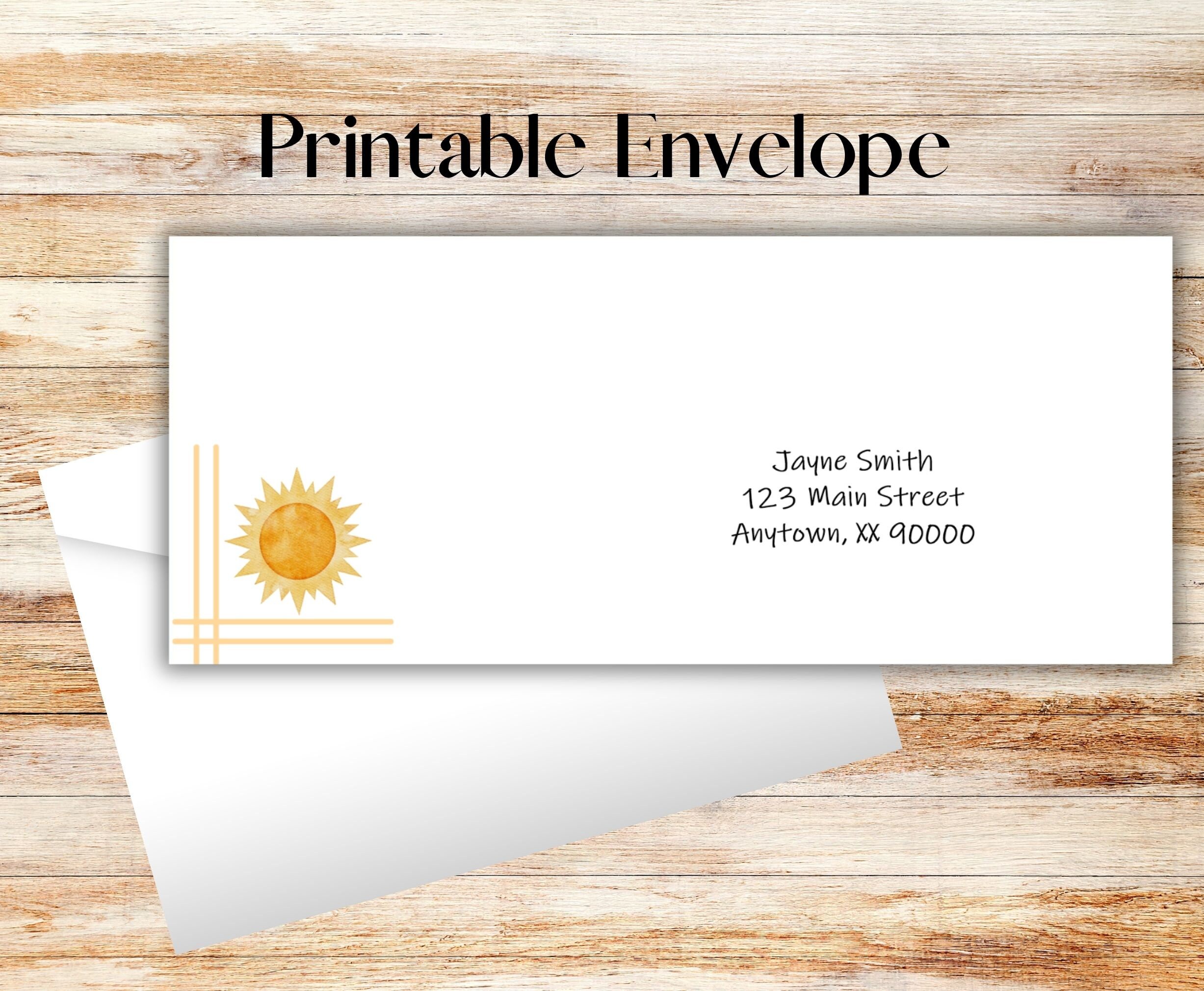 Sunshine Printable Stationary Set With Envelope, Writing Paper, US ...