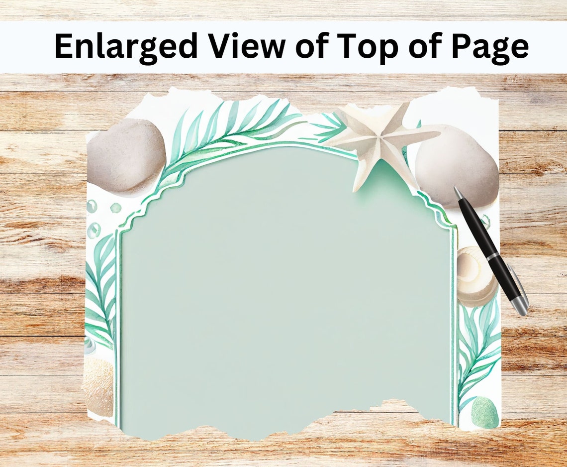 Seashell Printable Stationary Set With Envelope, Writing Paper, US ...