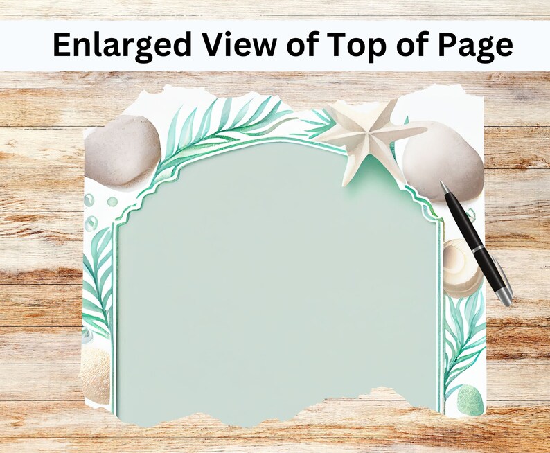 Seashell Printable Stationary Set With Envelope, Writing Paper, US ...