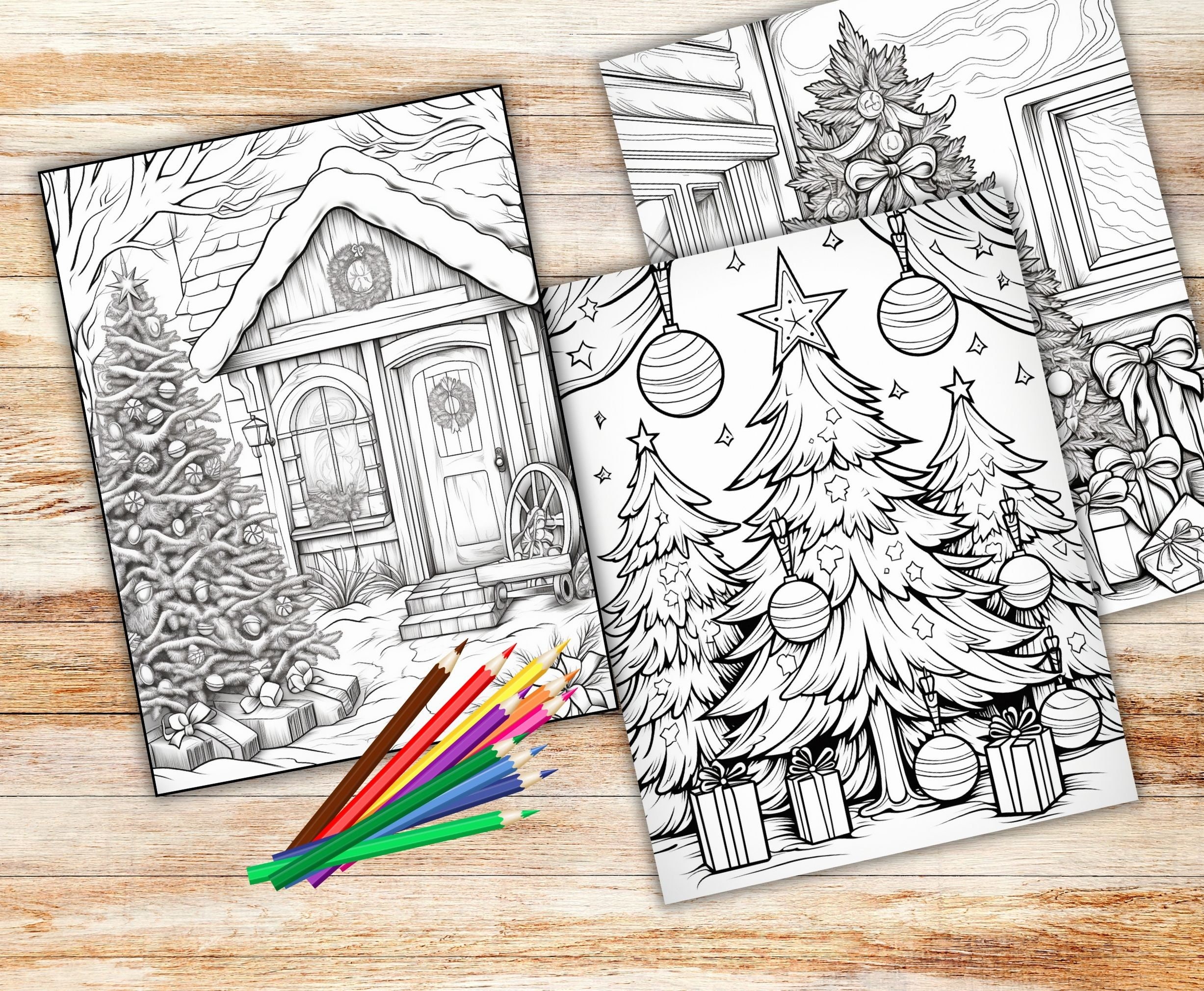 Christmas Coloring Book, Printable Xmas Coloring Book, Santa Claus ...