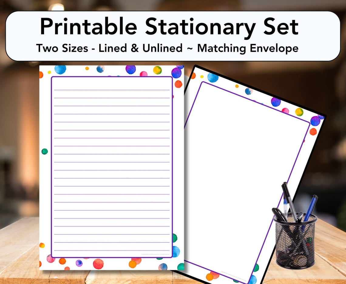 Bubbles PRINTABLE Stationery Writing Paper Stationary Letter Writing ...