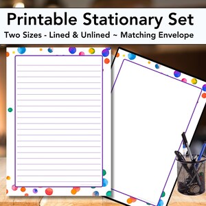 Bubbles PRINTABLE Stationery Writing Paper Stationary Letter Writing ...