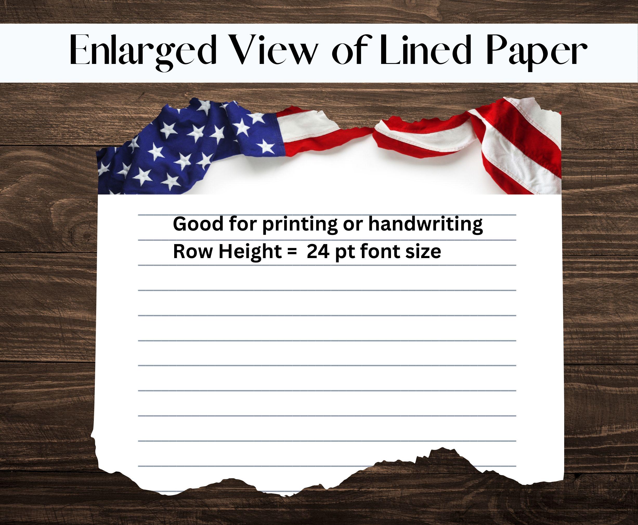 USA Flag PRINTABLE Stationery Writing Paper Stationary Letter Note ...