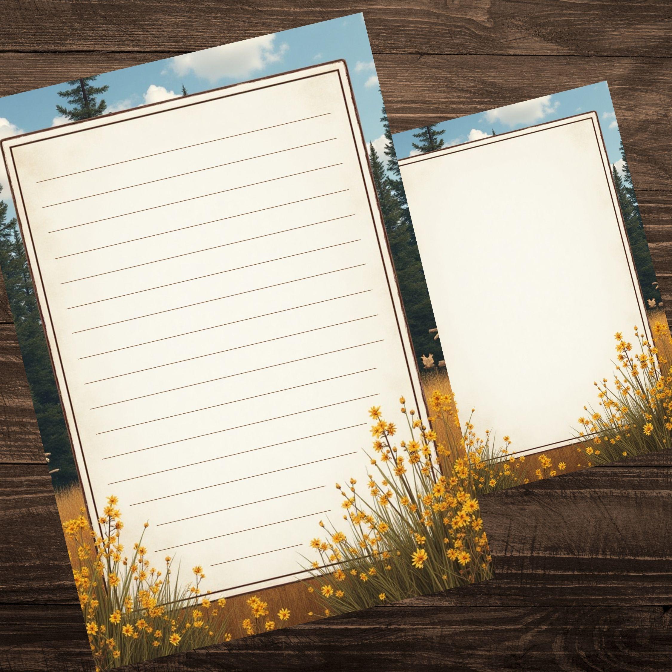 Yellowstone PRINTABLE Stationery Writing Paper Stationary Letter Lined ...