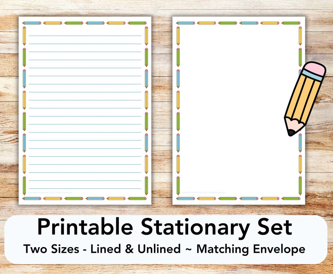Back to School PRINTABLE Stationery Writing Paper Stationary Letter ...