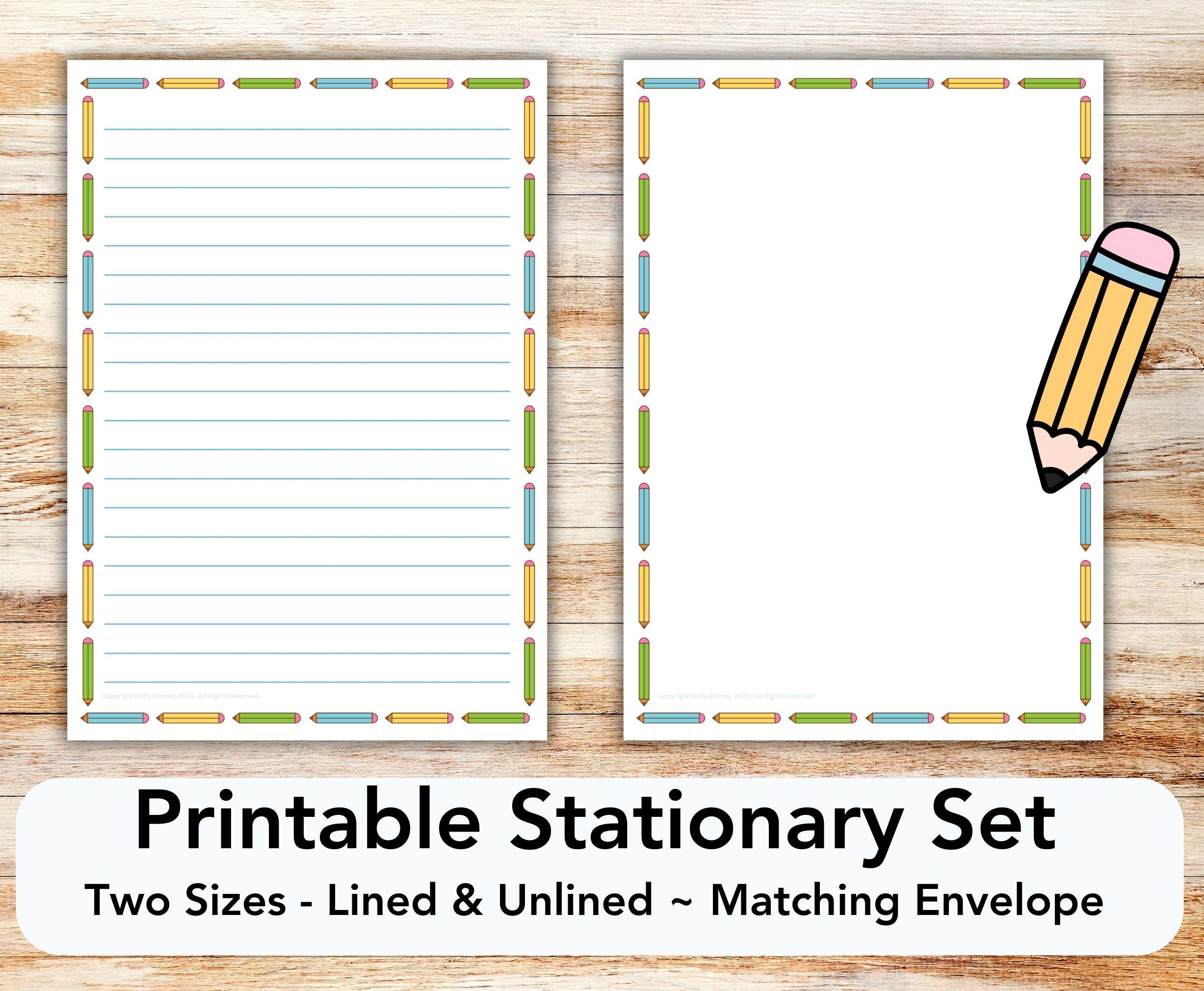 Back to School PRINTABLE Stationery Writing Paper Stationary Letter ...