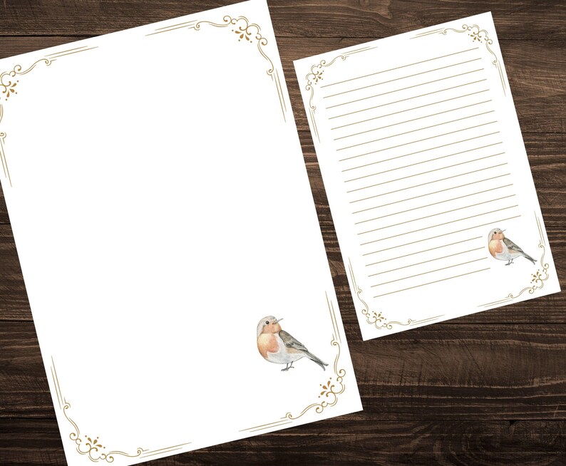 Robin PRINTABLE Stationery Writing Paper Stationary Letter Lined ...