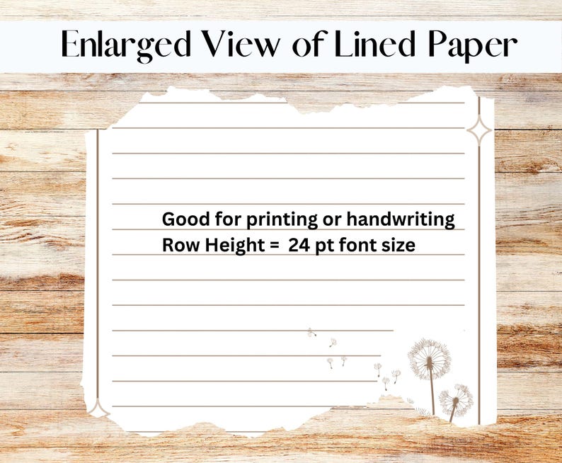 Dandelion PRINTABLE Stationery Writing Paper Stationary Letter Writing ...