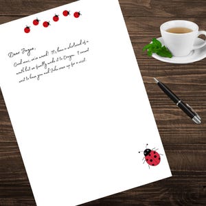 Ladybug Printable Stationary Set With Envelope Printable Stationary ...