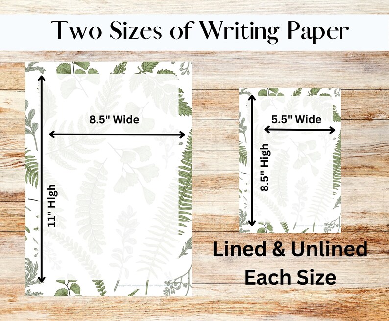 Botanical PRINTABLE Stationary Set With Envelope Printable Stationary ...