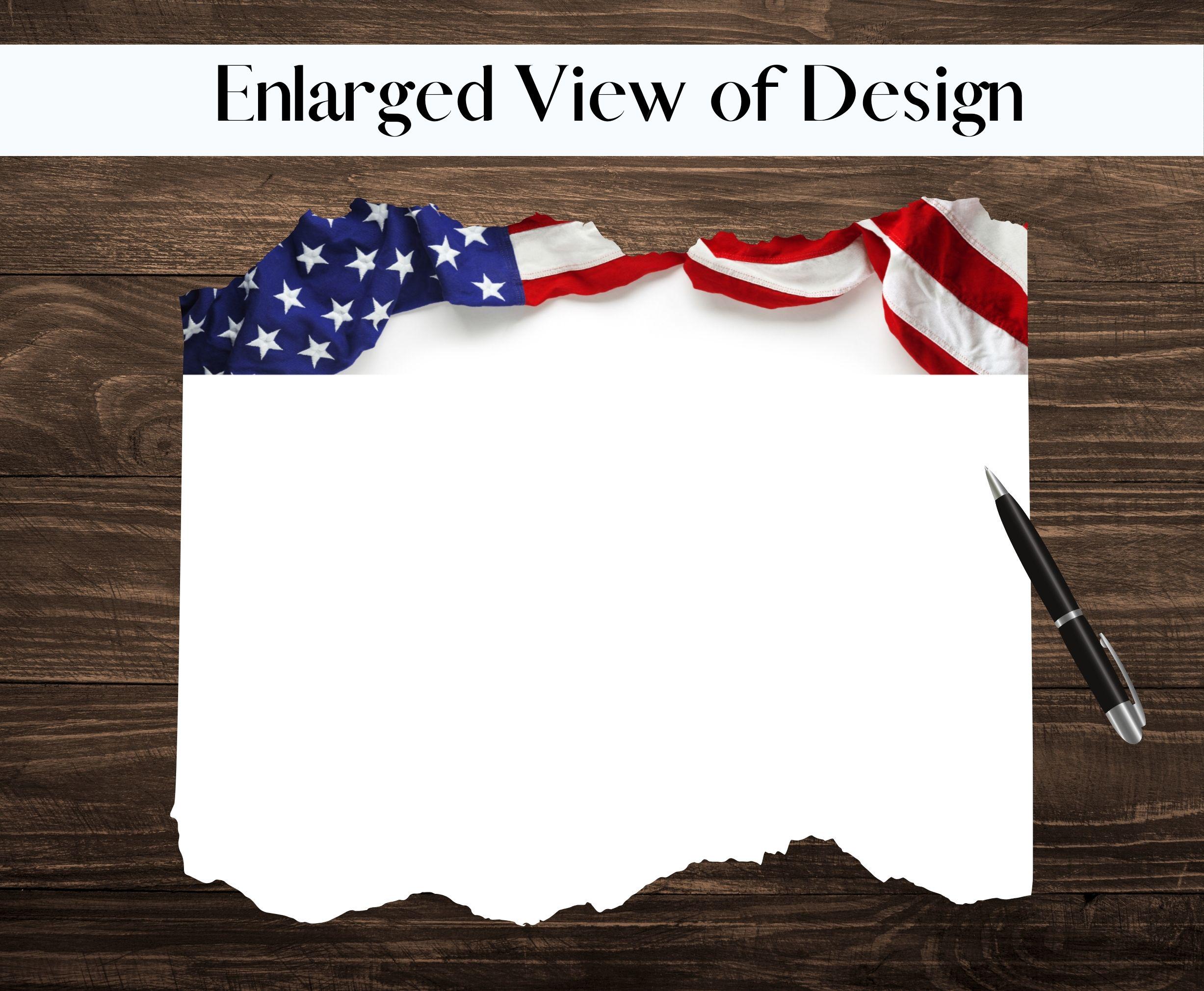 USA Flag PRINTABLE Stationery Writing Paper Stationary Letter Note ...