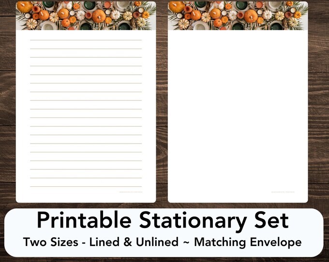 Printable Autumn Stationery, Letter Writing Paper, Fall Stationary Note ...