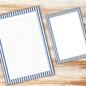 Blue Stripe PRINTABLE Stationery Writing Paper Stationary Letter ...
