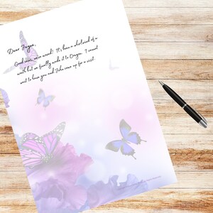 Purple Butterfly PRINTABLE Stationery Writing Paper Stationary Letter ...