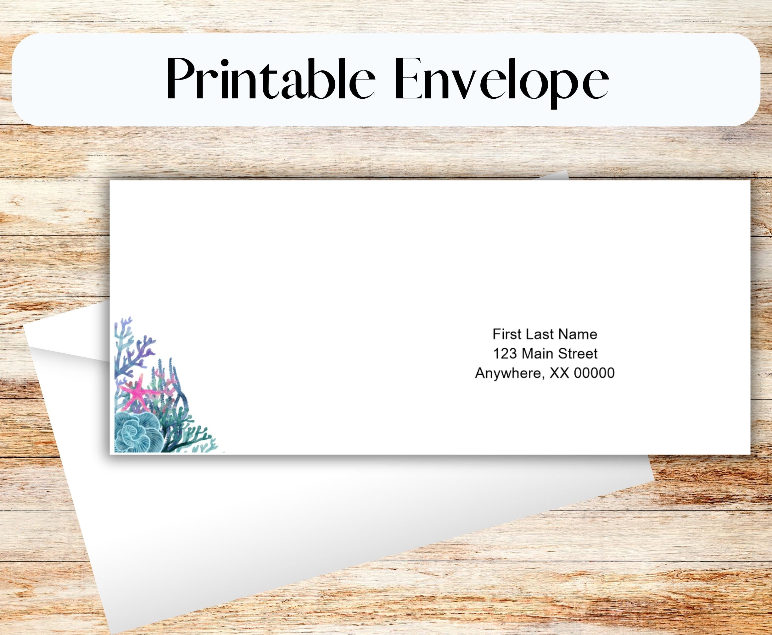 Aquarium PRINTABLE Stationary Set With Envelope Printable Stationary ...