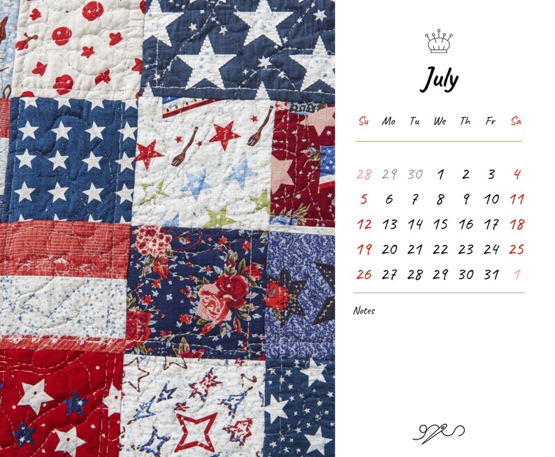 2026 Quilting Calendar, Quilt Block Designs (printable PDF) - Etsy