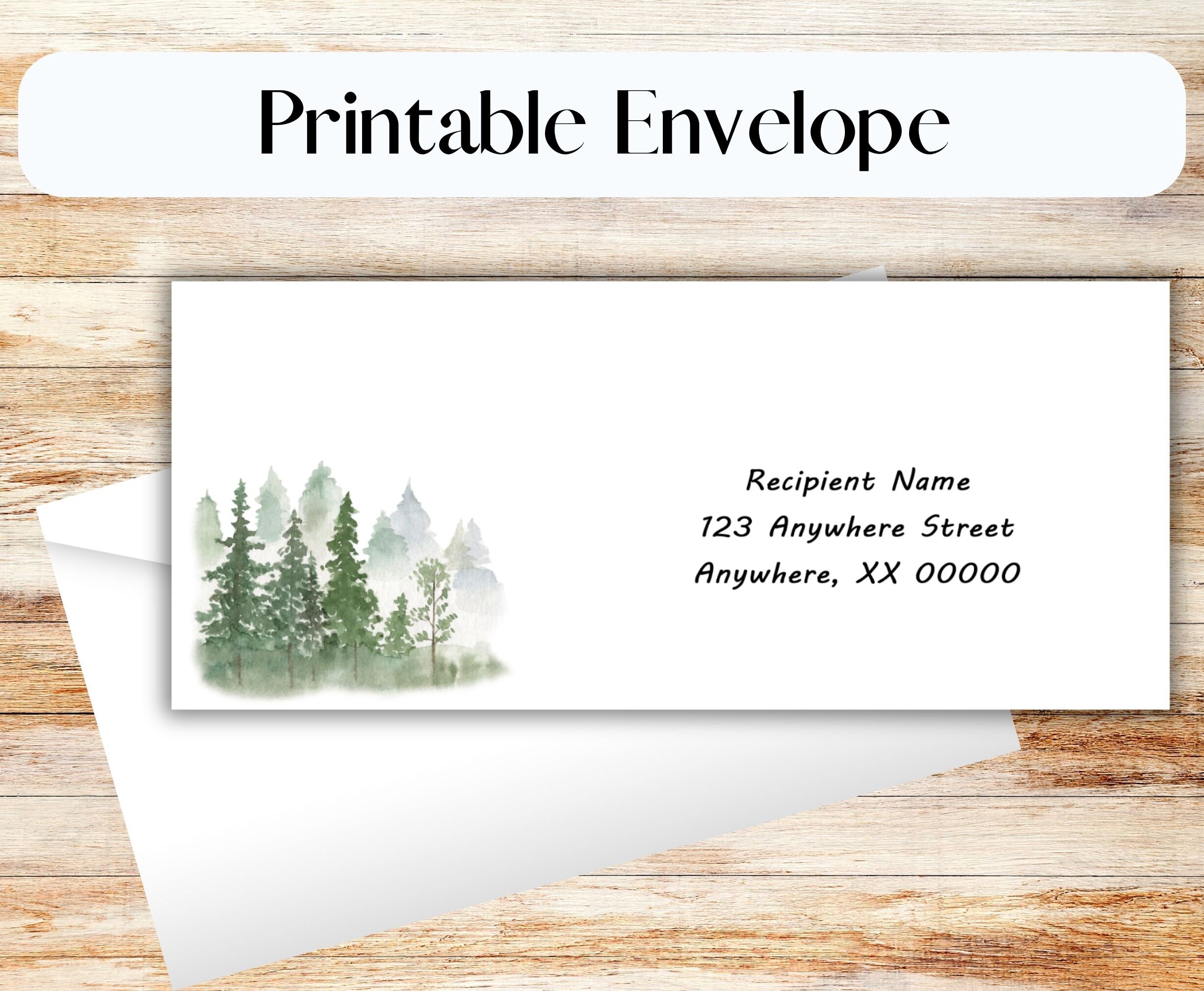 Forest Printable Stationary Set With Envelope, Writing Paper, US Letter ...